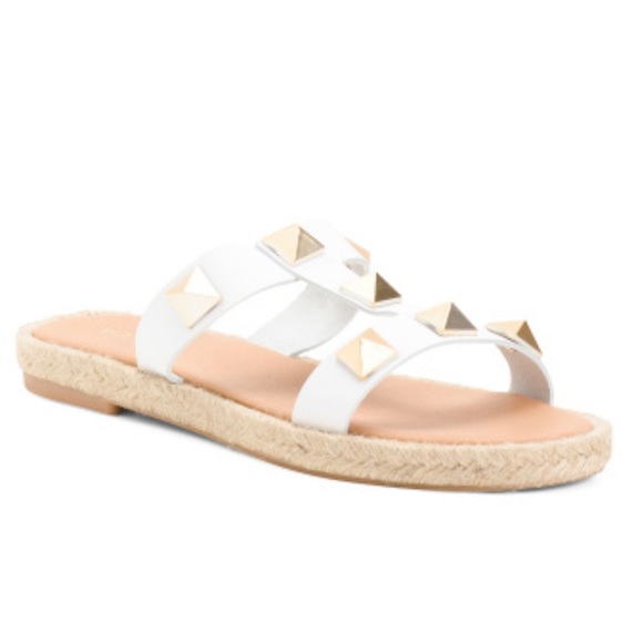 Maypol | Shoes | Maypol Made In Spain Leather Studded Jute Trim Sandals ...